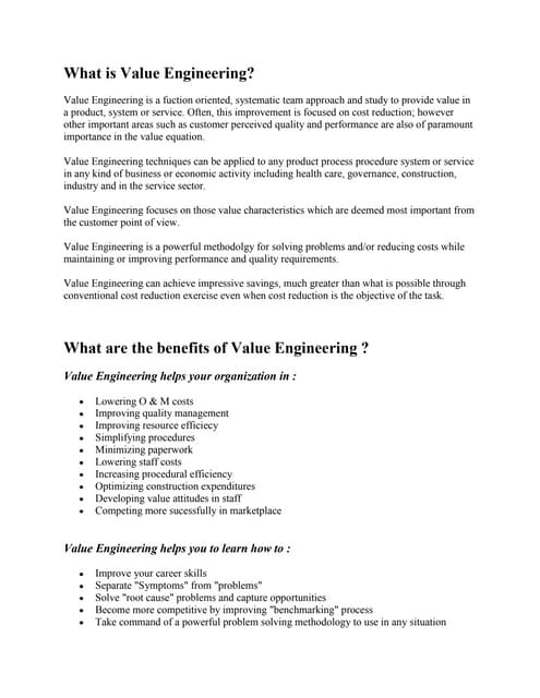 Trends and Innovations in Value Engineering for the Future | PDF