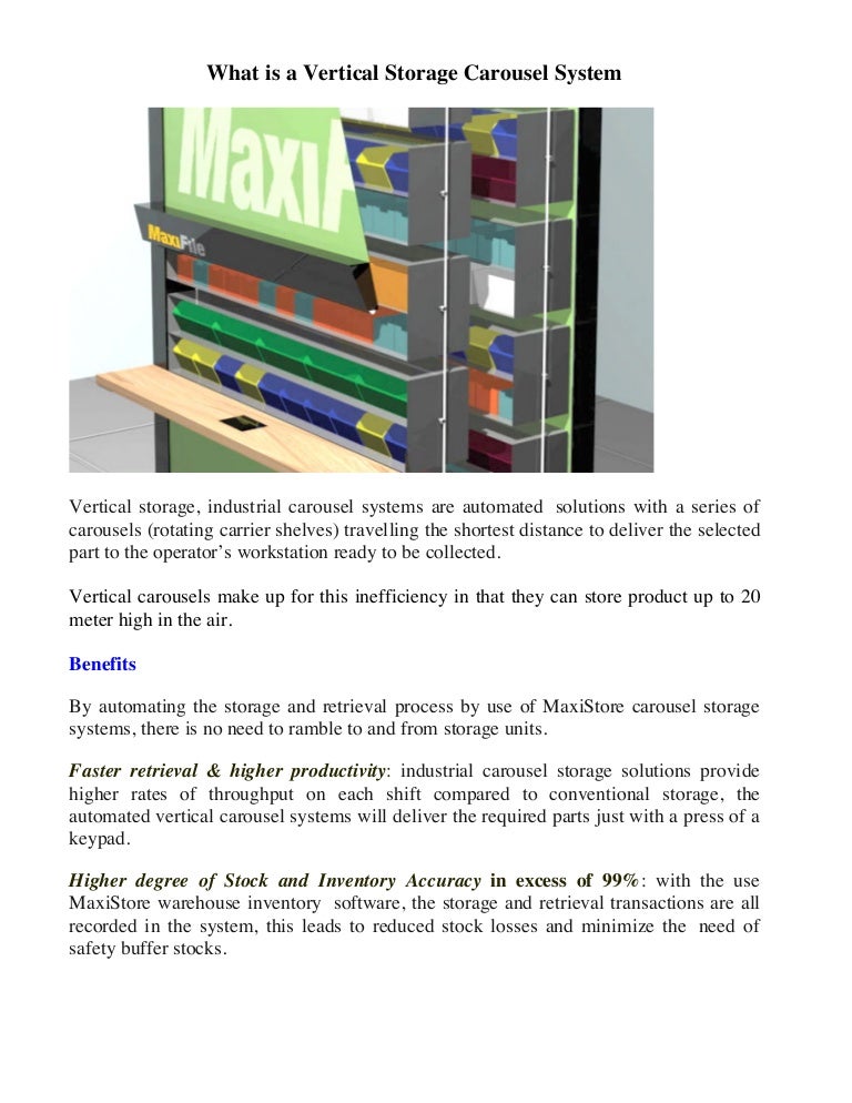 What is vertical storage carousel system