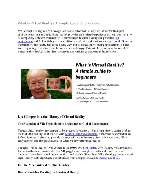 Introduction -to- Virtual - Reality.pptx | Physical Therapy | Wellness