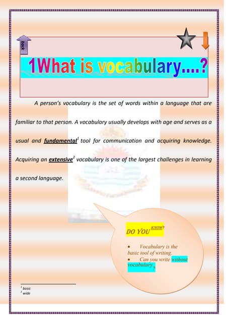 English Vocabulary | PPT