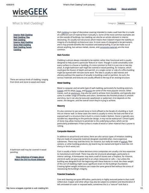 7 Types of Cladding | PPTX