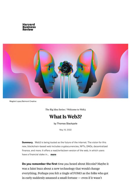 Web3 Explained: What is it, and why is it important | PDF