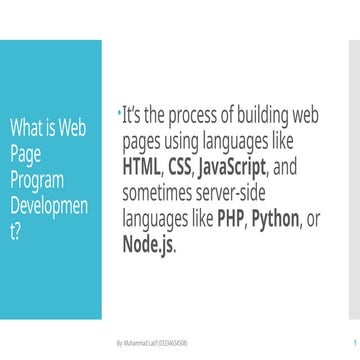 Comprehensive Guide to Web Page Development and Modern Web Technologies ...