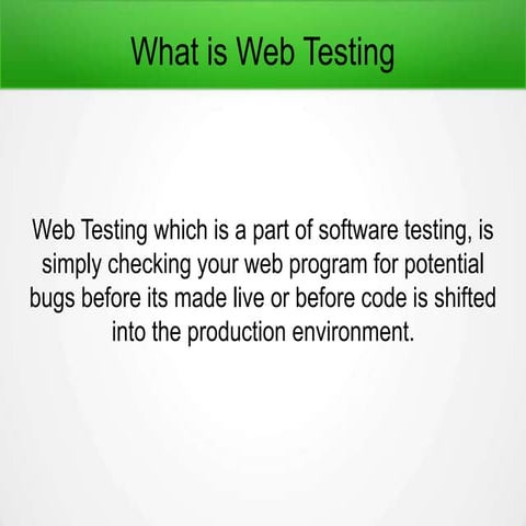 What is web testing in details | PPTX