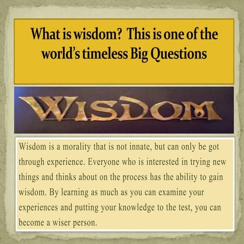 What is wisdom | PPTX