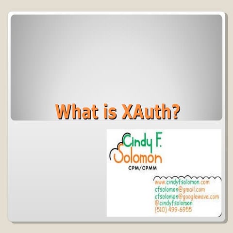 What is XAuth? | PPT