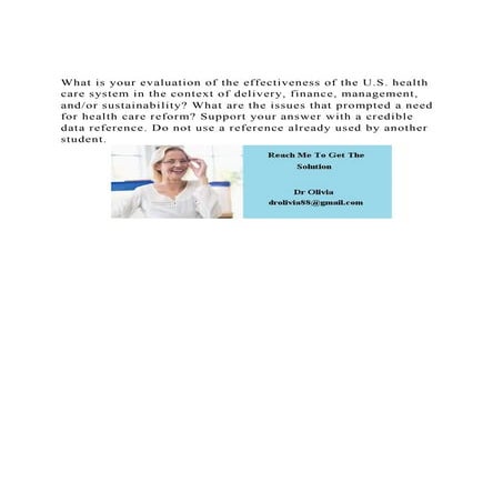 What is your evaluation of the effectiveness of the U.S. health | DOCX