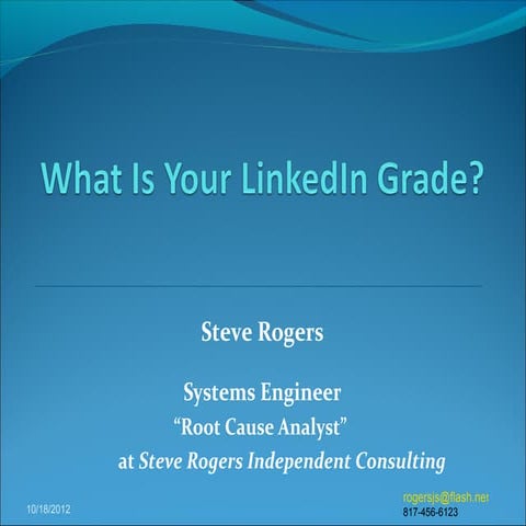 What is your linkedin grade? | PPT