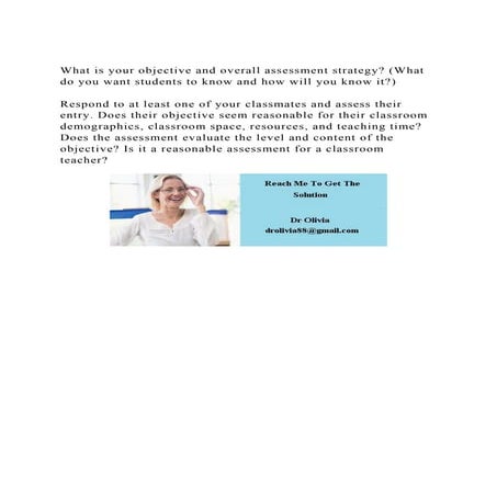 What is your objective and overall assessment strategy (What do y.docx