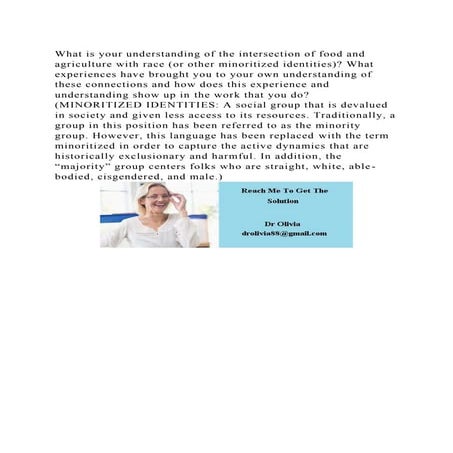 What is your understanding of the intersection of food and agricultu.docx