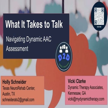 What It Takes to Talk: AAC Assessment, Goals and Implementation | PPT