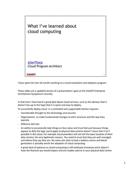 Cloud engineering basics | PDF | Cloud Computing | Internet