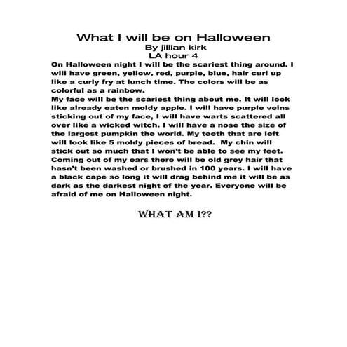 What i will be on halloween | PDF