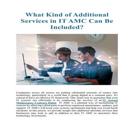 What Kind of Additional Services in IT AMC Can Be Included.pdf