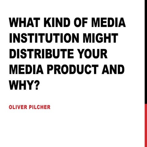 What kind of media institution might distribute your media product and ...