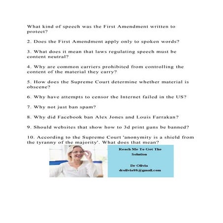 What kind of speech was the First Amendment written to protect2 | PDF