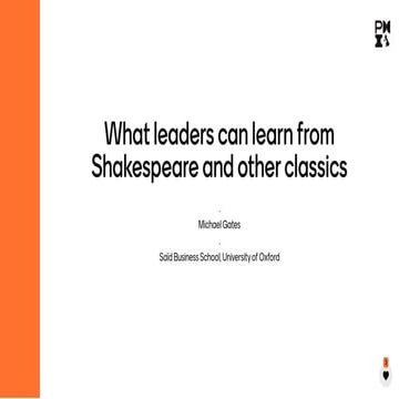 What leaders can learn from shakespeare - Michael Gates | PDF