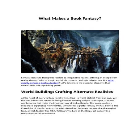 How to Write Fantasy | PPTX