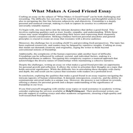 What Makes A Good Friend Essay.pdf
