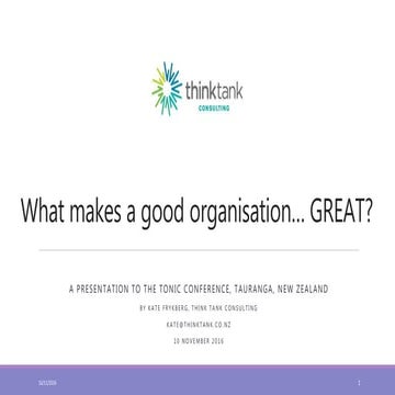 What makes a good organisation great | PPT