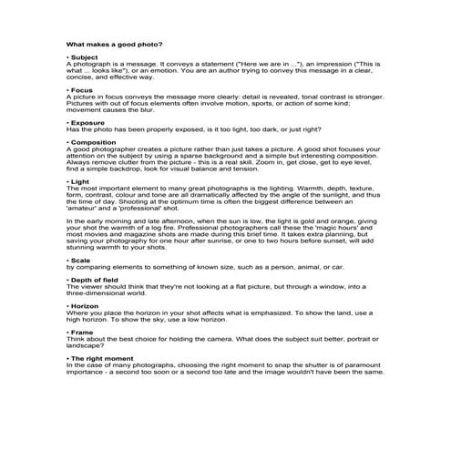 What makes a good photo | PDF