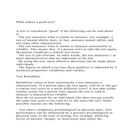 What makes a good testA test is considered good” if the .docx