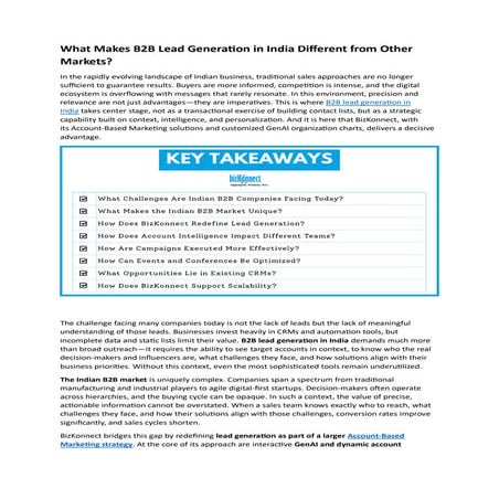 What Makes B2B Lead Generation in India Different from Other Markets.pdf