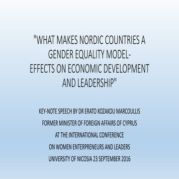 What makes Nordic Countries a Gender Equality Model | PPTX