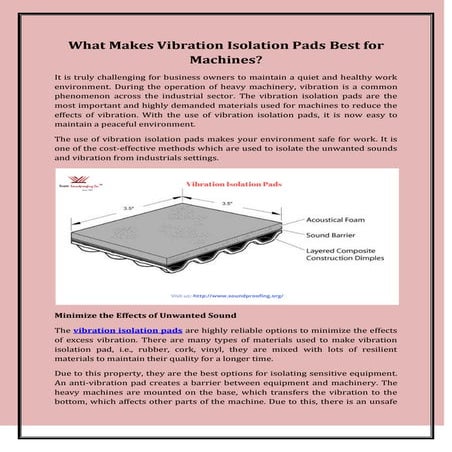 What Makes Vibration Isolation Pads Best for Machines? | Soundproofing ...
