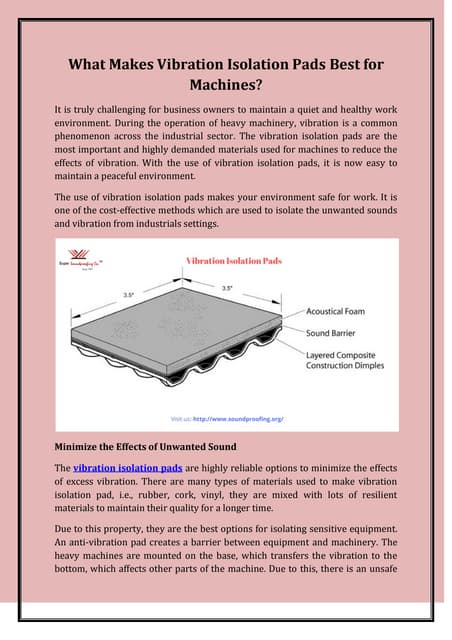 The Application of Vibration Isolation Pads in the Industrial Sector | PDF