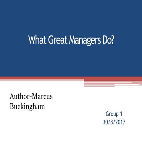 What Great Managers And Leaders Do | PPTX