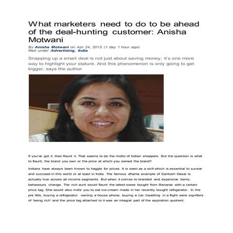 What marketers need to do to be ahead of the deal hunting customer | PDF