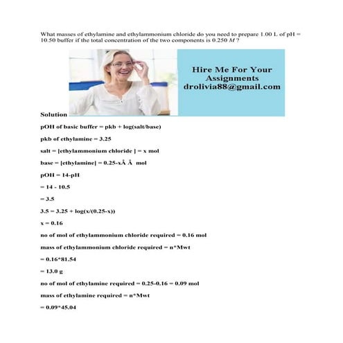 What masses of ethylamine and ethylammonium chloride do you need to pr.docx