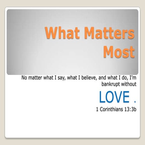 What matters most | PPTX