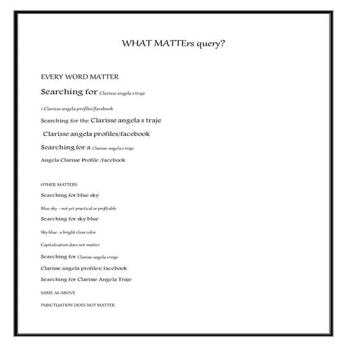 What matt ers query | DOCX | Women\'s Clothing | Women\'s Fashion