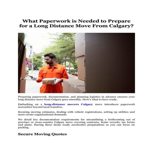 What Paperwork is Needed to Prepare for a Long Distance Move From ...