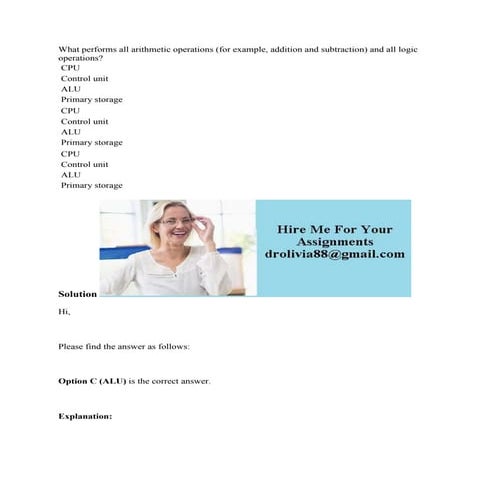 What Performs All Arithmetic Operations For Example Addition And Subdocx 