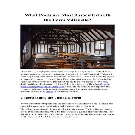 What Poets are Most Associated with the Form Villanelle.docx