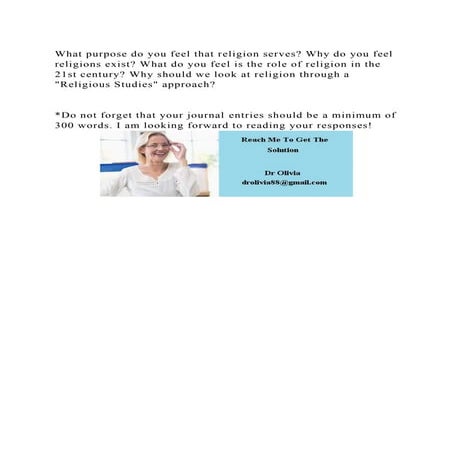 What purpose do you feel that religion serves Why do you feel relig.docx