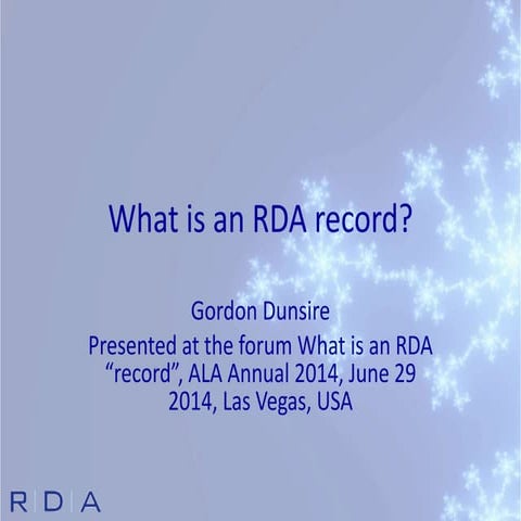 What is an RDA record? | PPTX