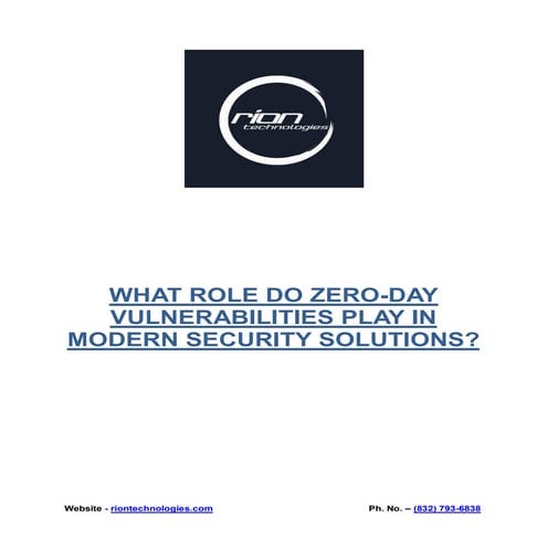 What Role Do Zero-Day Vulnerabilities Play In Modern Security Solutions? | PDF | Internet ...