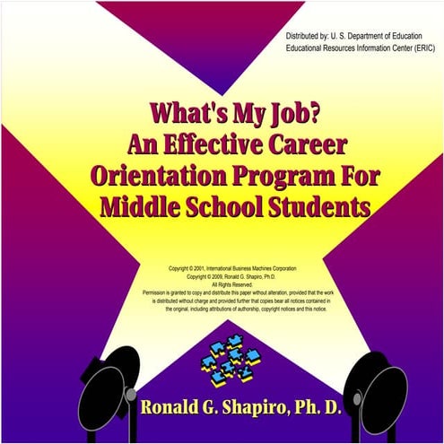 What's My Job? An Effective Career Orientation Program For Middle ...