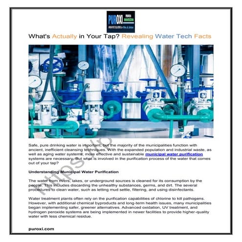What's Actually in Your Tap? Revealing Water Tech Facts | PDF