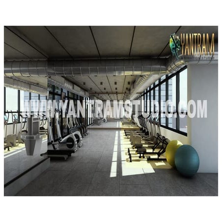 Photorealistic Interior Rendering of Fitness Gym by 3d architectural ...