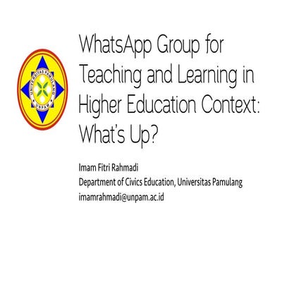 WhatsApp Group for Teaching and Learning in Higher Education | PPT