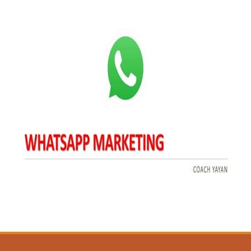 Whats app marketing | PPT