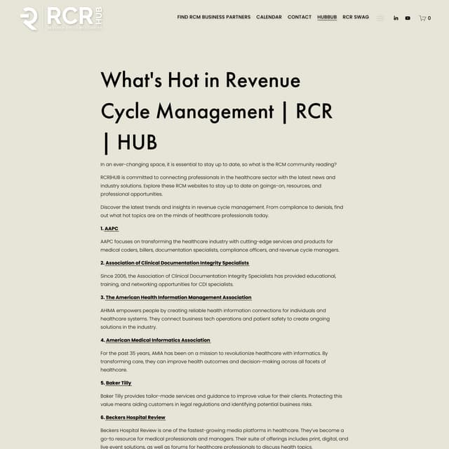 What's Hot in Revenue Cycle Management _ RCR HUB _ RCR HUB.pdf