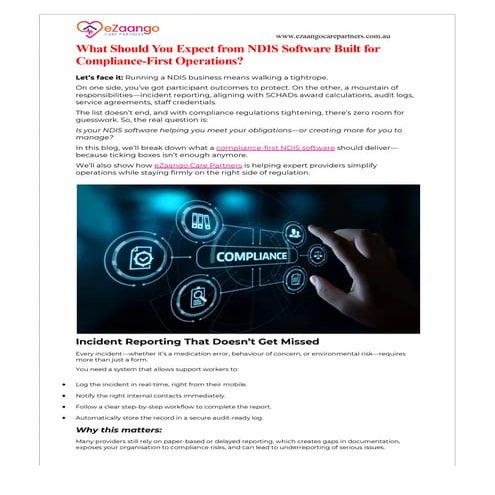 What Should You Expect from NDIS Software Built for Compliance-First ...