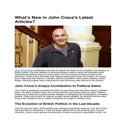 What’s New in John Crace's Latest Articles? | DOCX