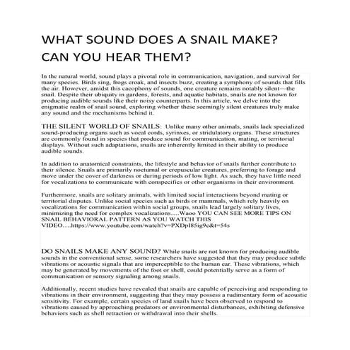 WHAT SOUND DOES A SNAIL MAKE? CAN YOU HEAR THEM?docx | DOCX